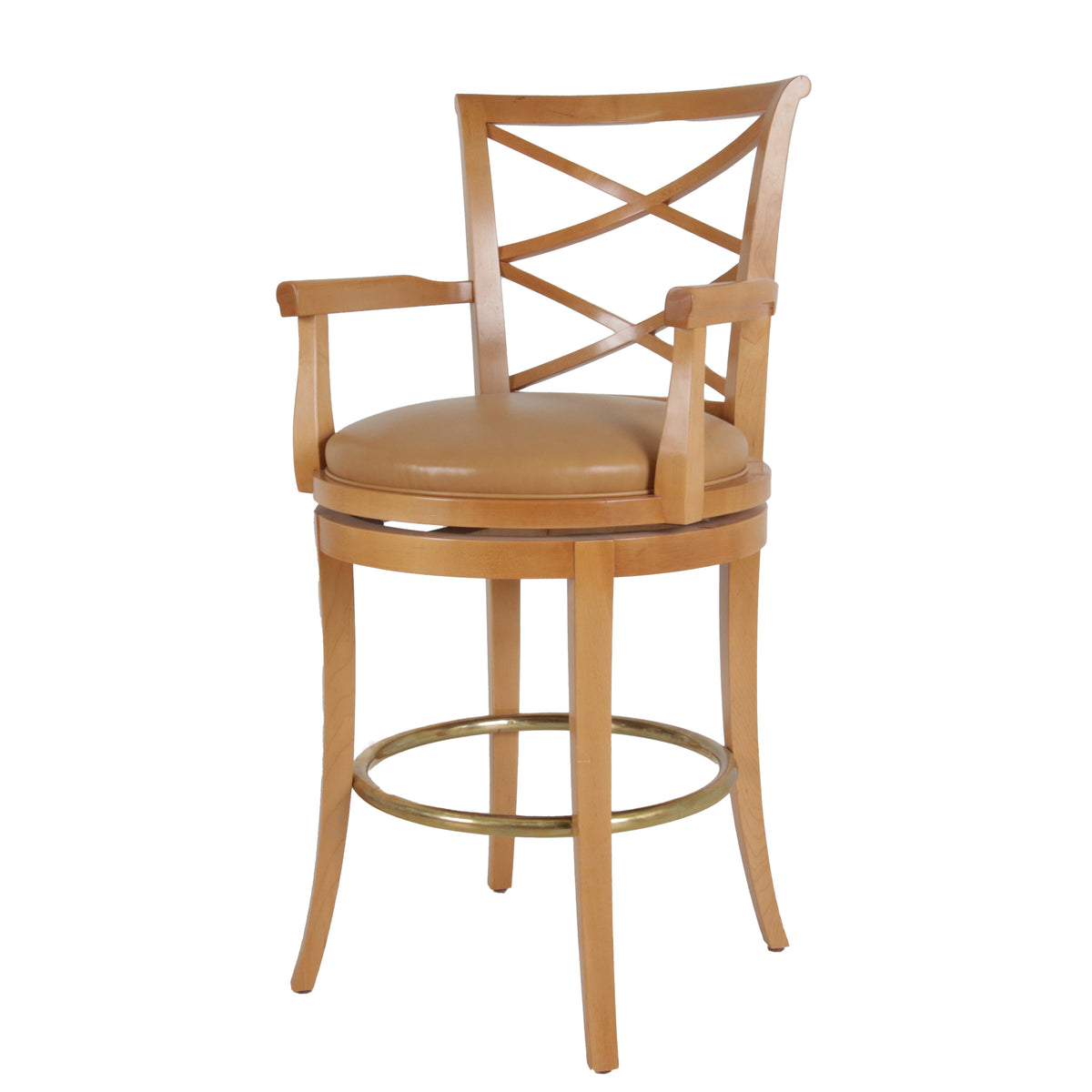 Cole Bar Stool in tan leather – Jan Showers